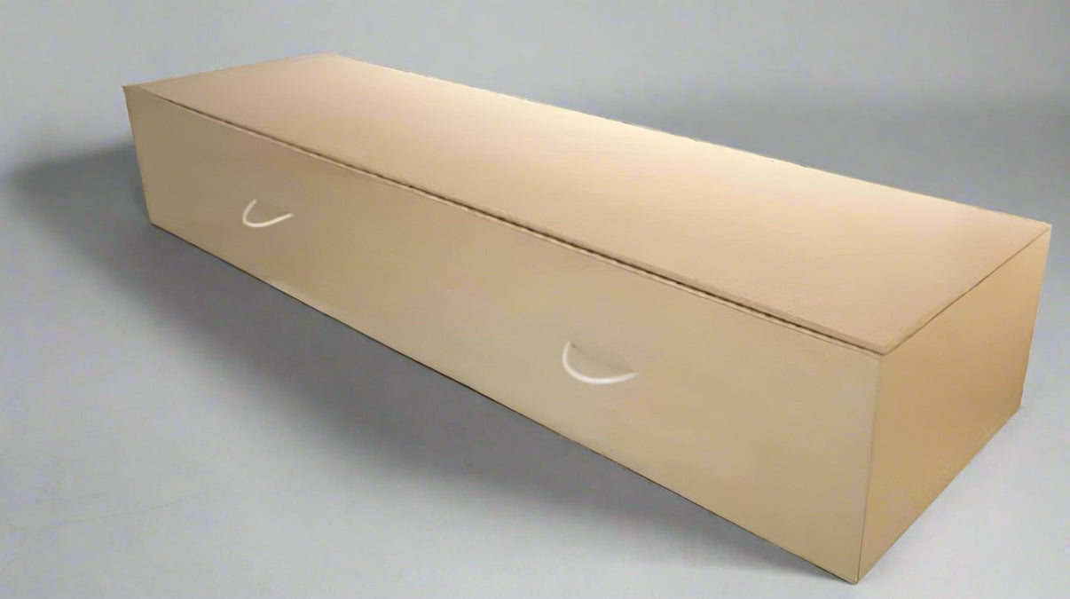 Our cardboard coffin is available with or without handles – Sondercaskets